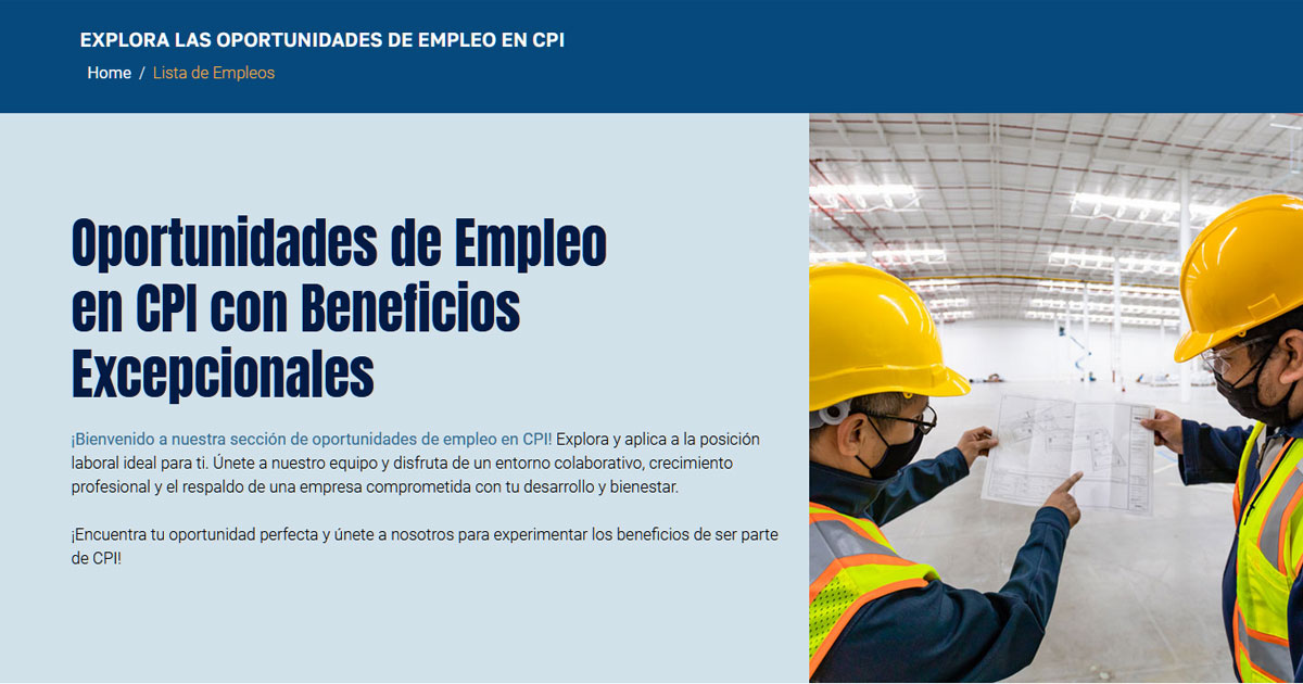 Lista de Empleos - CPI CareerHub Connect: Tu Puerta a las Oportunidades